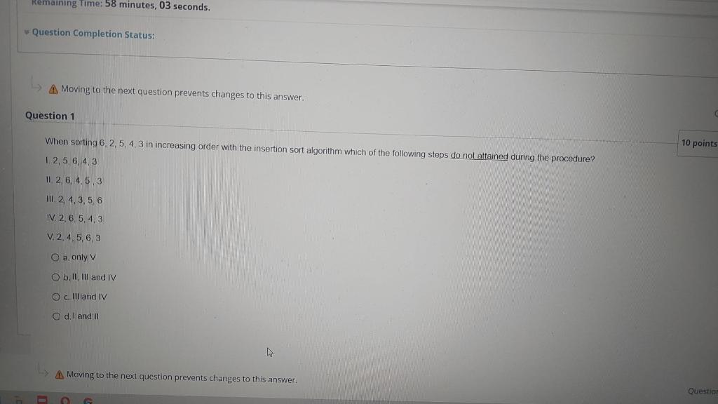 Solved Remaining Time: 58 minutes, 03 seconds. Question | Chegg.com