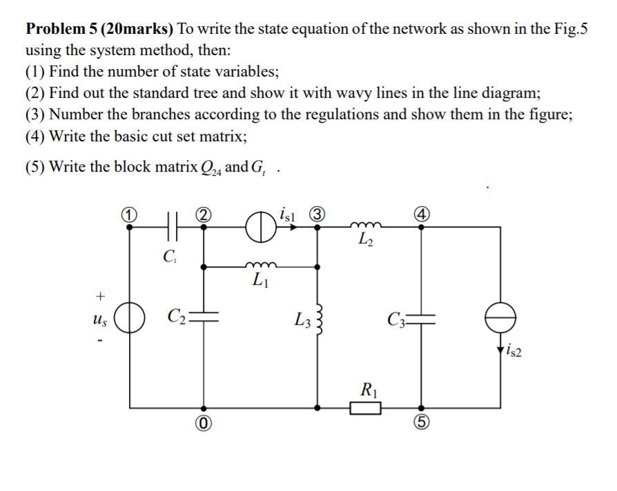 Solved Problem 5 (20marks) To write the state equation of | Chegg.com