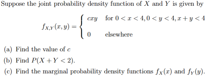 Suppose the joint probability density function of X | Chegg.com