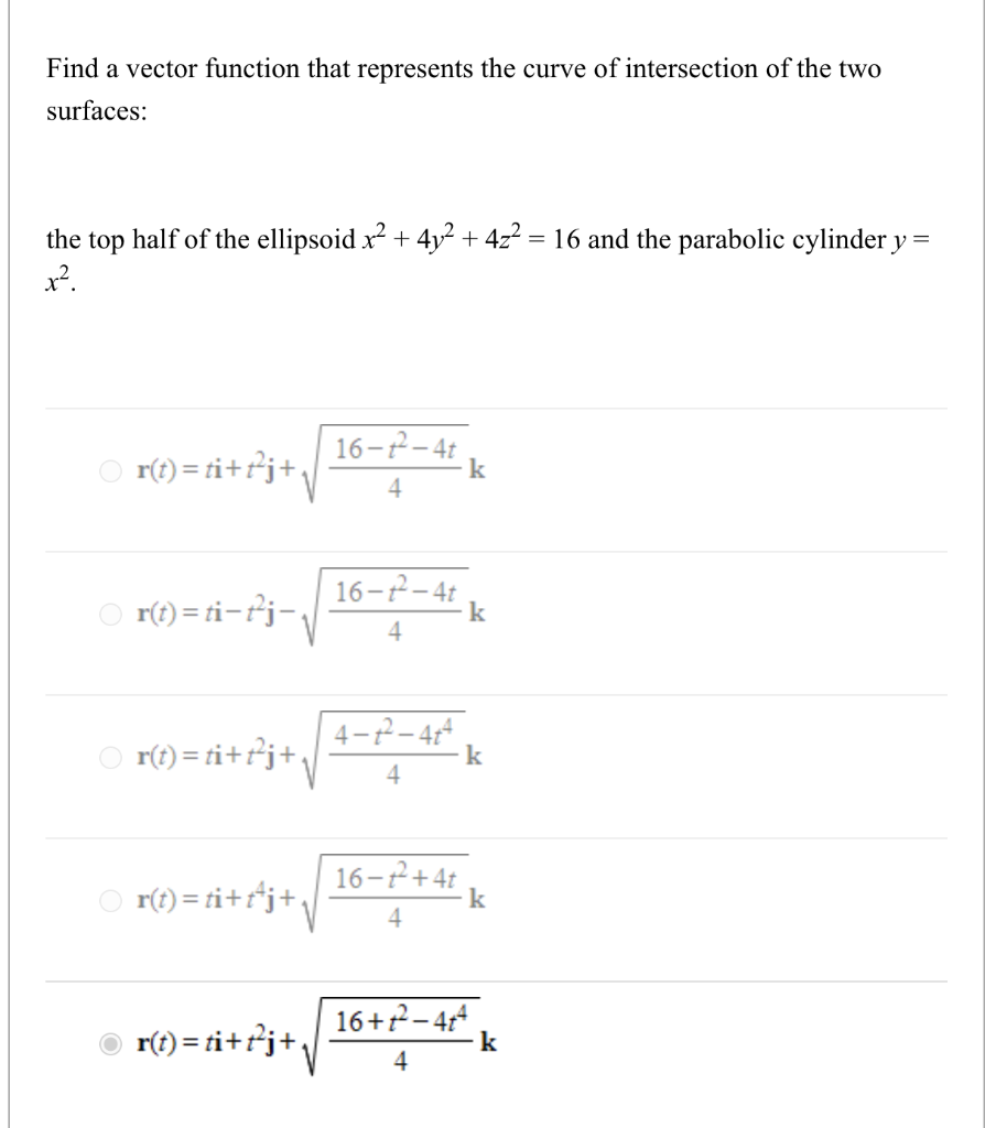 Solved Find a vector function that represents the curve of | Chegg.com