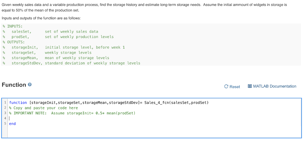 Solved Given weekly sales data and a variable production | Chegg.com