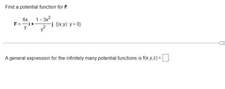 Solved Find A Potential Function For F