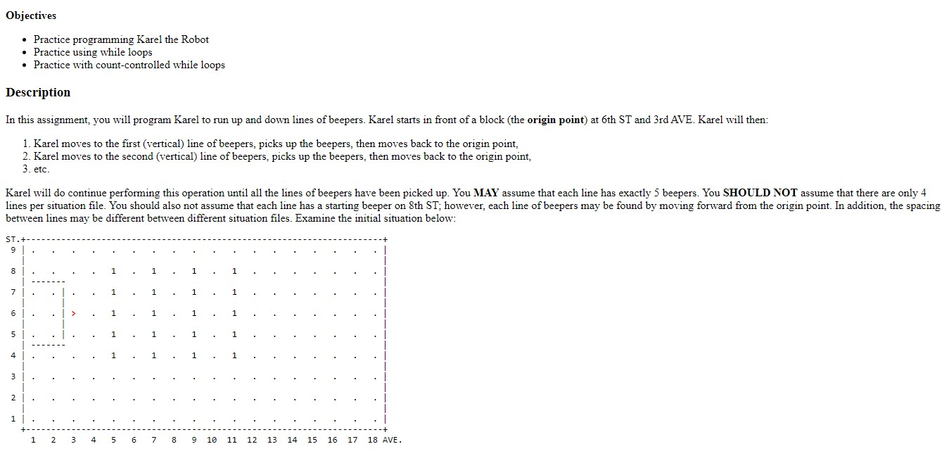 Objectives • Practice programming Karel the Robot • | Chegg.com