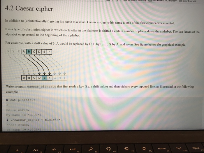 Solved 4.2 Caesar cipher In addition to (unintentionally?) | Chegg.com