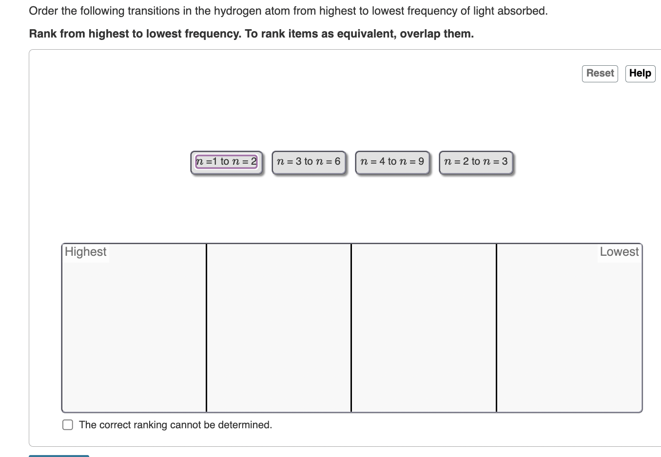 Solved Order the following transitions in the hydrogen atom | Chegg.com
