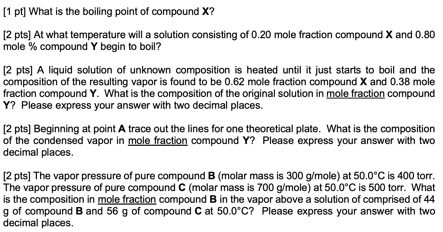 Solved Figure 1 / Compound X - compound Y phase diagram at 1 | Chegg.com