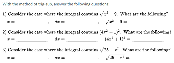 Solved 1) State the half-angle identities used to integrate | Chegg.com