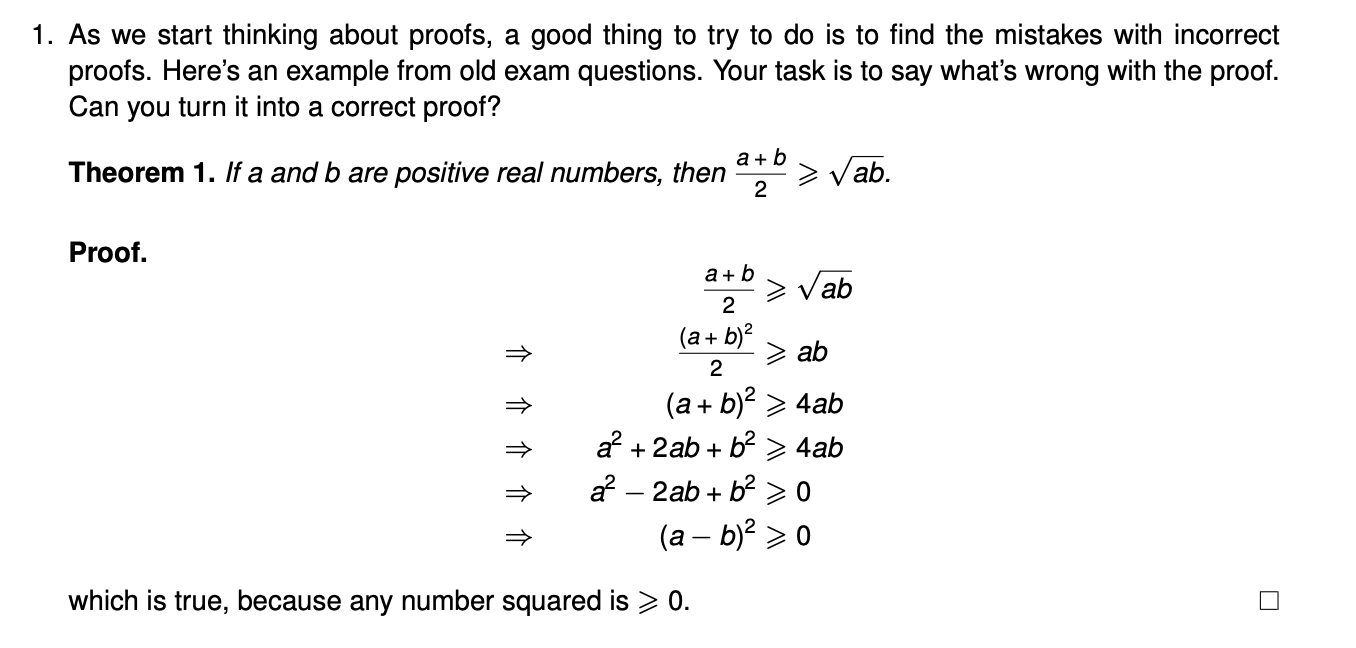 As we start thinking about proofs, a good thing to | Chegg.com