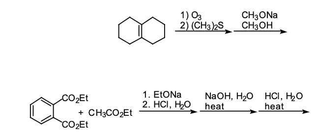 Solved 1) O3 2) (CH3)2S CH3 ONa CH3OH CO2Et + CH3CO2Et CO2Et | Chegg.com
