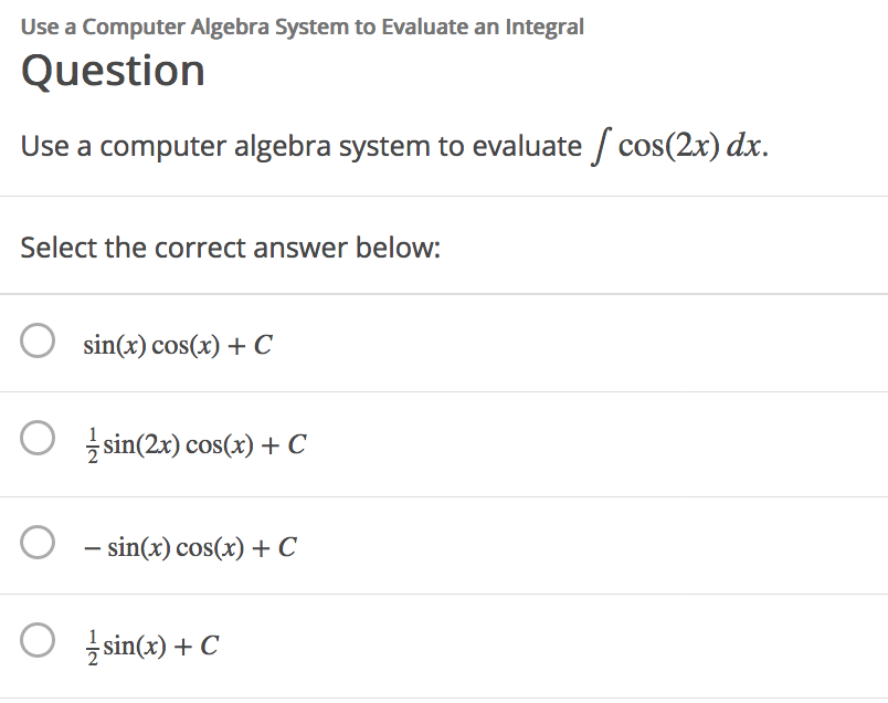 Solved Use a Computer Algebra System to Evaluate an Integral | Chegg.com