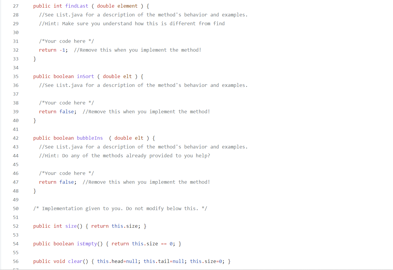 Solved Please help with the java ArrayList and | Chegg.com