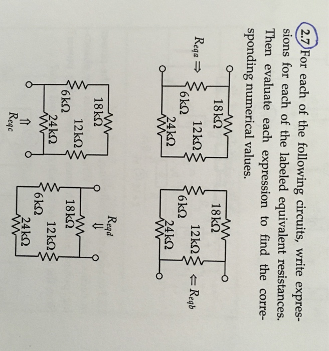 Solved For each of the following circuits, write expressions | Chegg.com