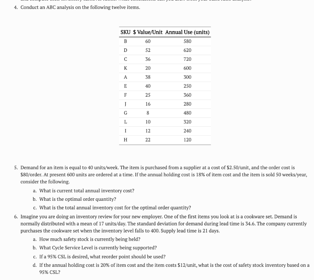 Solved 4 Conduct An ABC Analysis On The Following Twelve Chegg solved-4-conduct-an-abc-analysis-on-the-following-twelve-chegg
