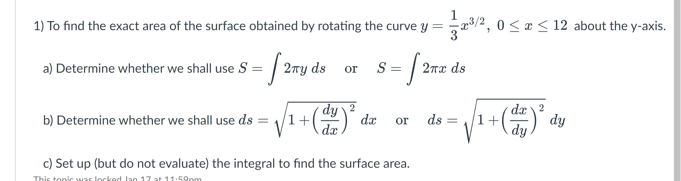 Solved 1) To find the exact area of the surface obtained by | Chegg.com