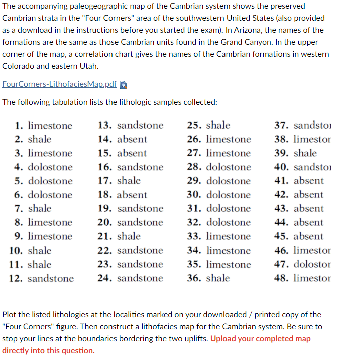 Solved The accompanying paleogeographic map of the Cambrian | Chegg.com