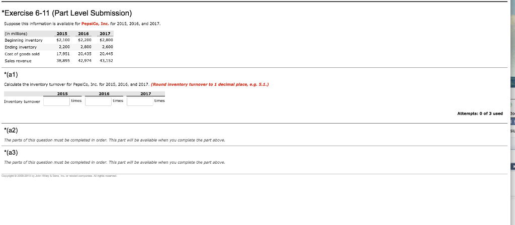 Solved Exercise 6-11 (Part Level Submission) Suppose this | Chegg.com