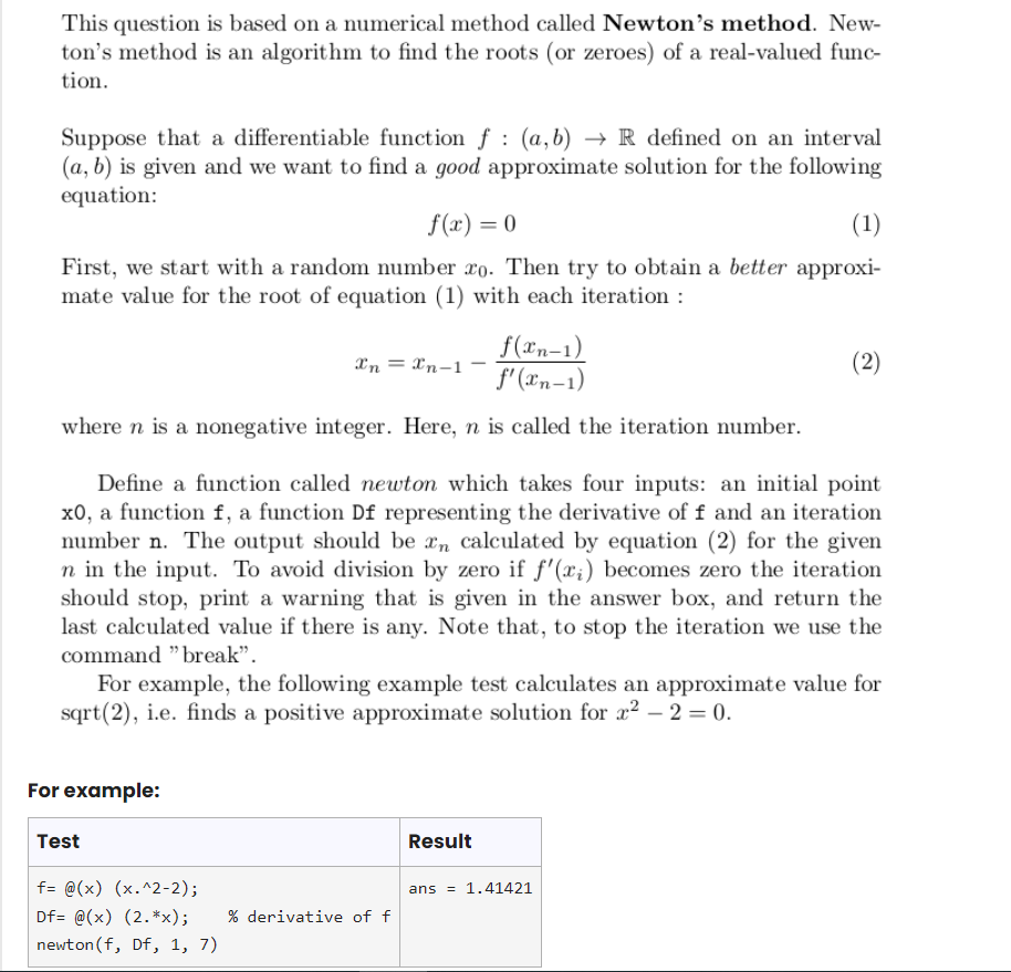 Solved This question is based on a numerical method called | Chegg.com
