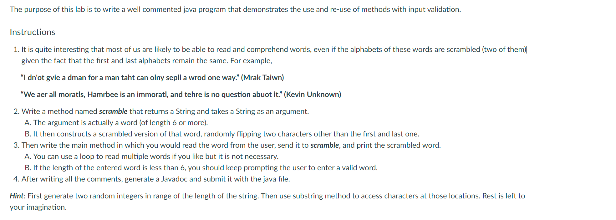 Solved The Purpose Of This Lab Is To Write A Well Commented 