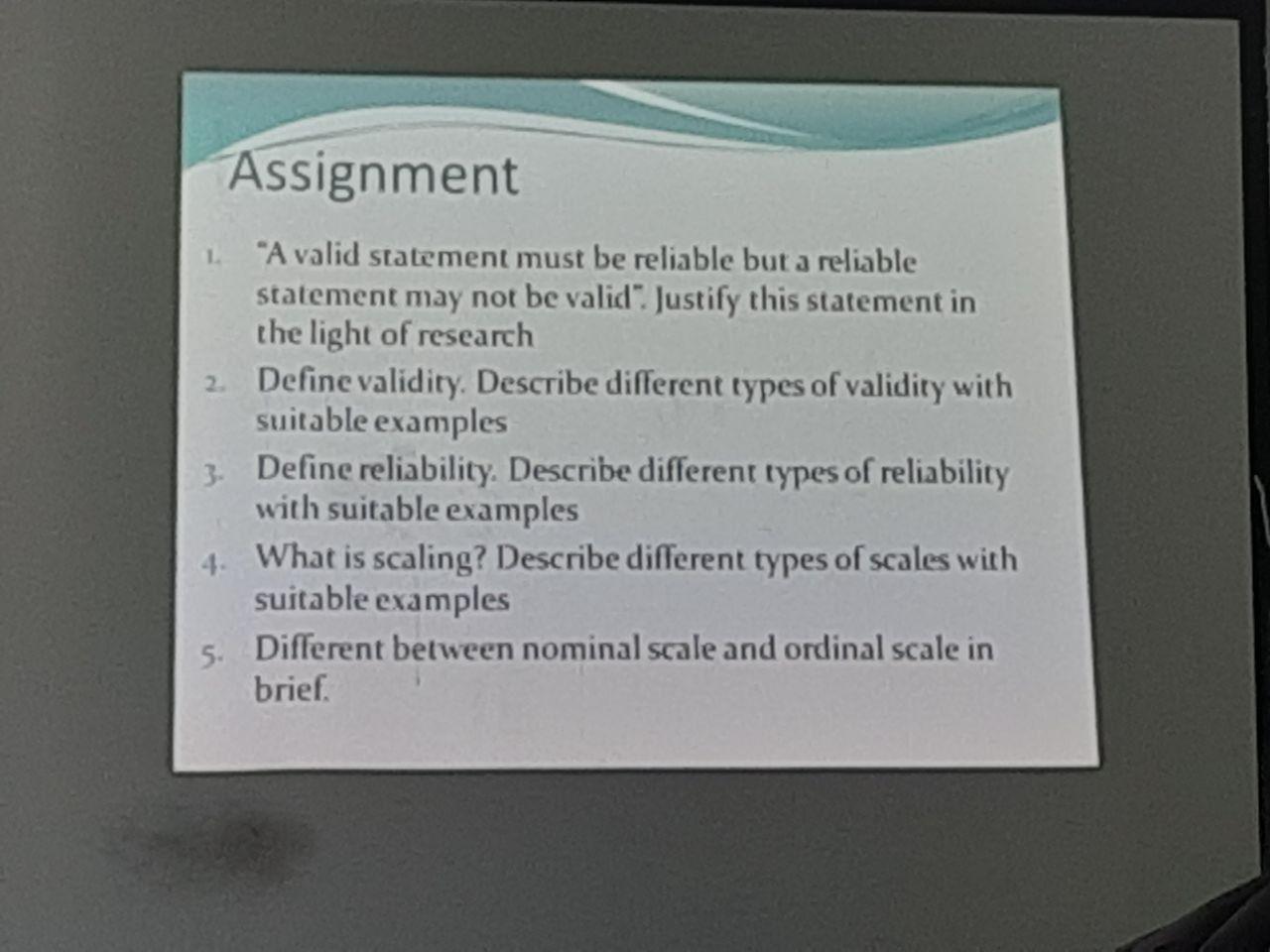 Solved Assignment 1 "A valid statement must be reliable but | Chegg.com