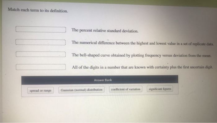 Solved Match each term to its definition. The percent | Chegg.com