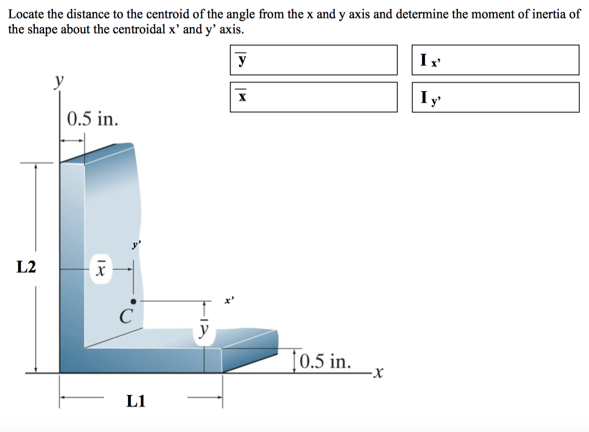 Solved Locate the distance to the centroid of the angle from | Chegg.com