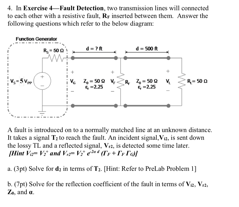 4. In Exercise 4-Fault Detection, two transmission | Chegg.com