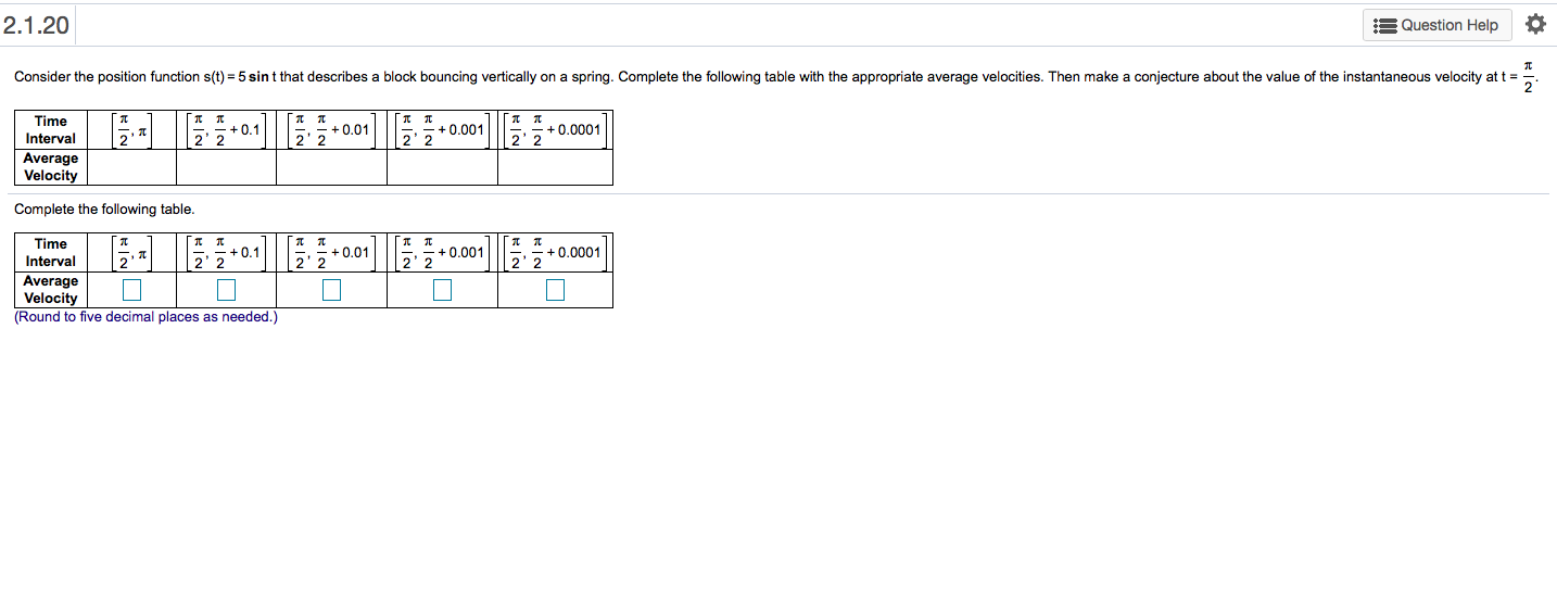 Solved 2 1 20 Question Help Consider The Position Function
