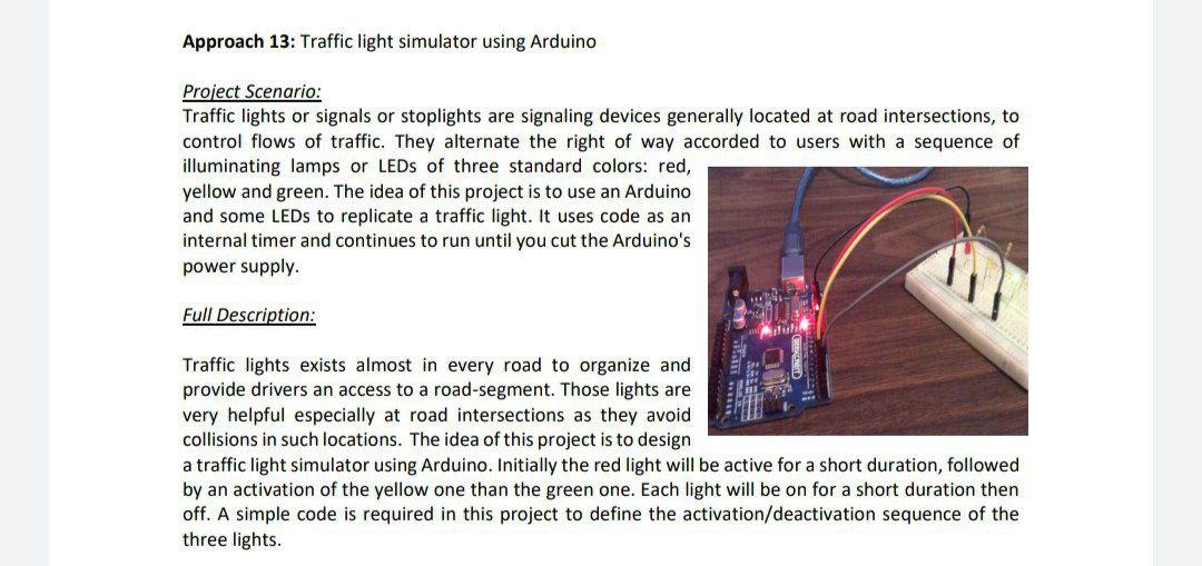 Approach 13: Traffic light simulator using Arduino | Chegg.com