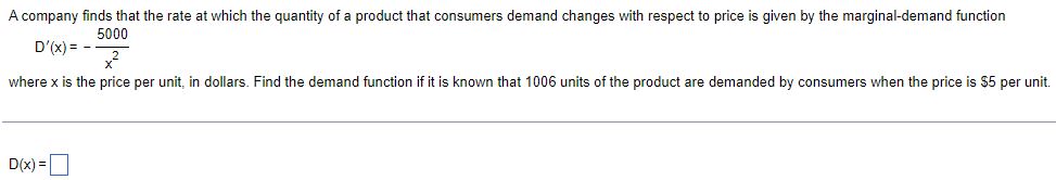 Solved A company finds that the rate at which the quantity | Chegg.com