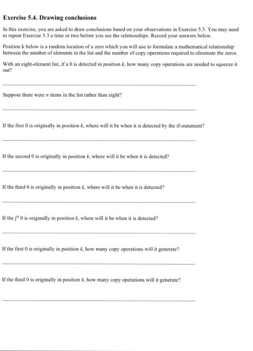 Solved Exercise 5.5. Using the conclusions Using the | Chegg.com