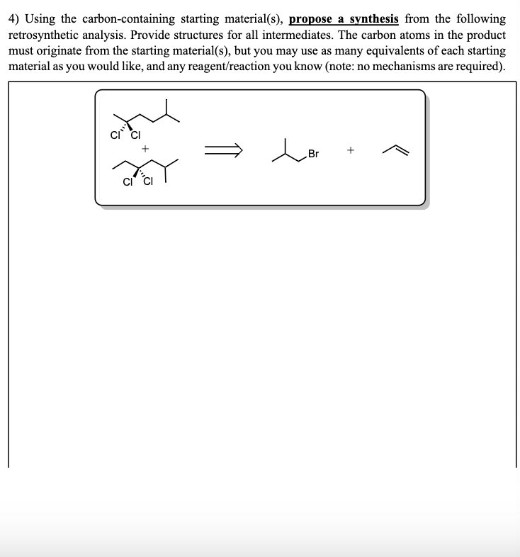 Solved Using the carbon-containing starting material(s), | Chegg.com