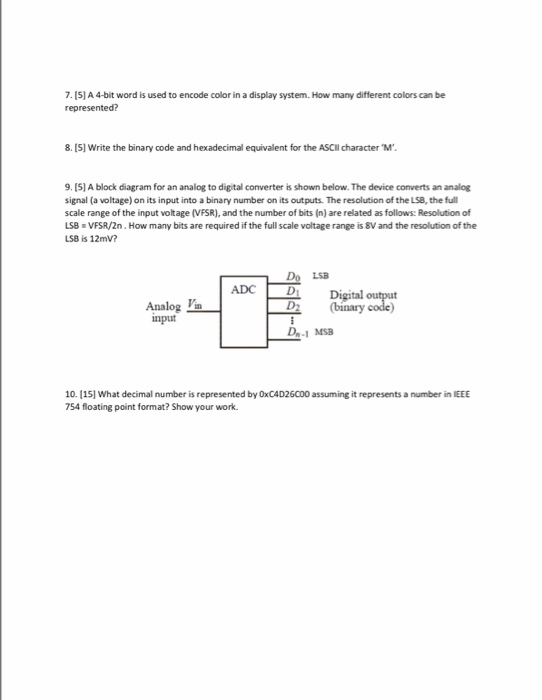 Solved 7. [S] A 4-bit word is used to encode color in a | Chegg.com