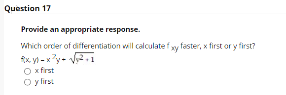 Solved Question 17 Provide an appropriate response. Which | Chegg.com