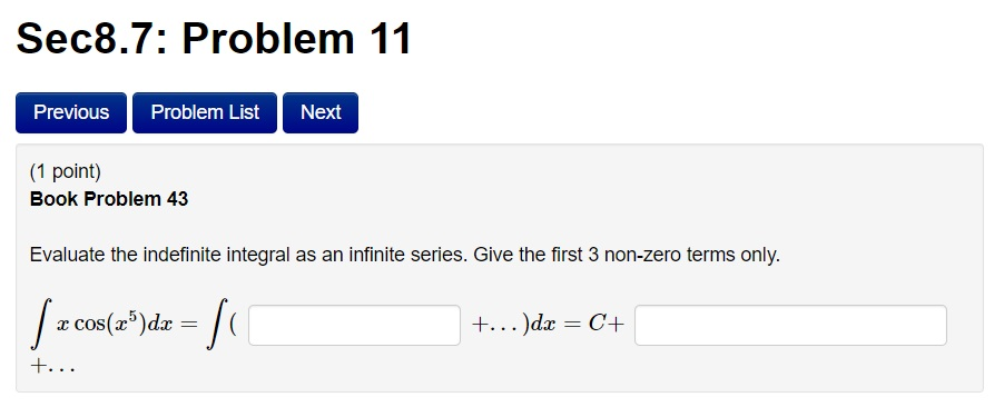 Solved Sec8.7: Problem 11 Previous Problem List Next (1 | Chegg.com
