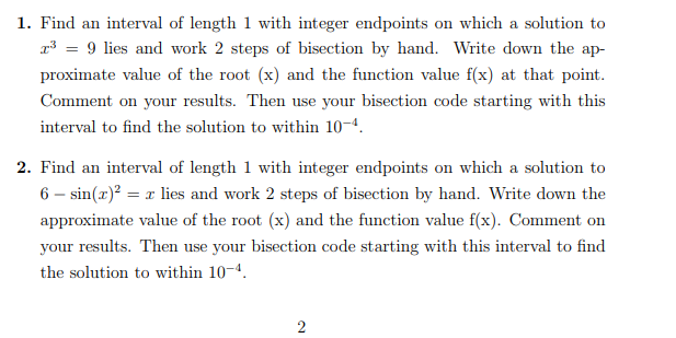 Solved 1. Find an interval of length 1 with integer | Chegg.com