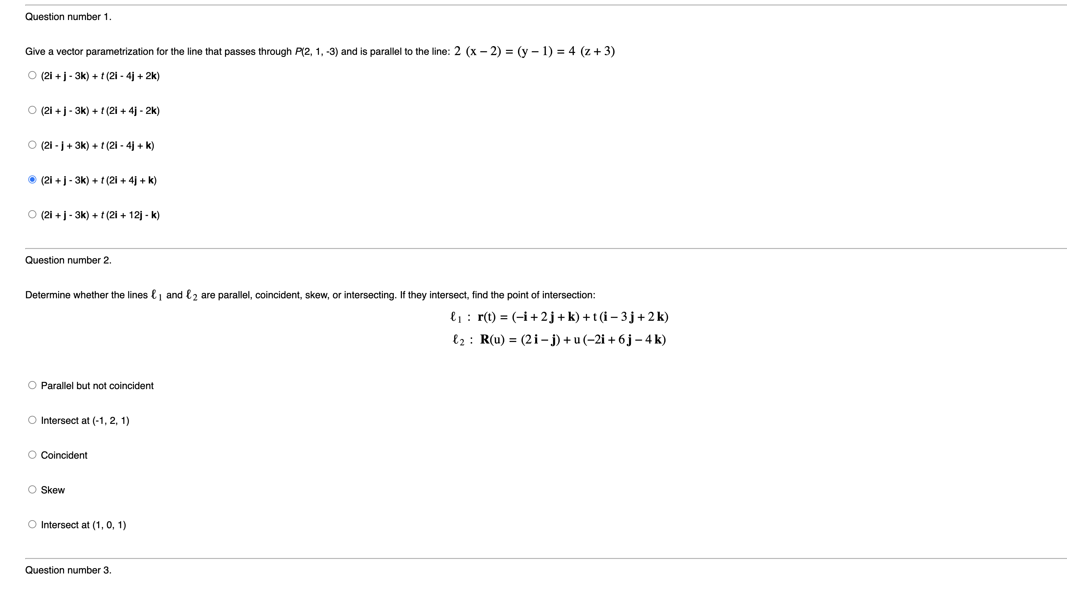 Solved Question number 1.Give a vector parametrization for | Chegg.com