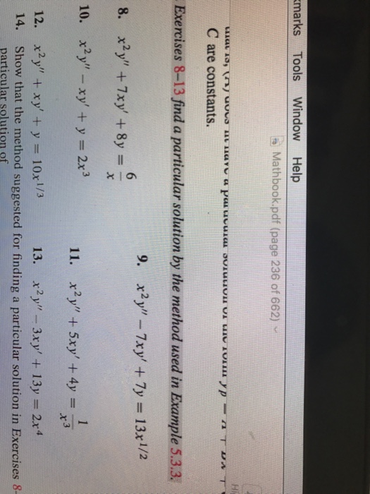 Solved Exercises 8-13 find a particular solution by the | Chegg.com