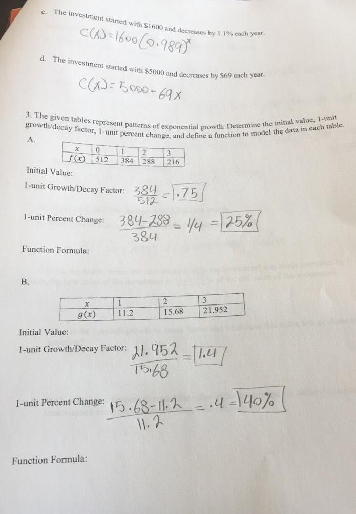 Solved How do you find the function Formula? in number 3 | Chegg.com