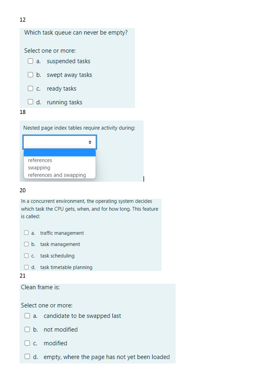 Solved Which task queue can never be empty? Select one more: | Chegg.com