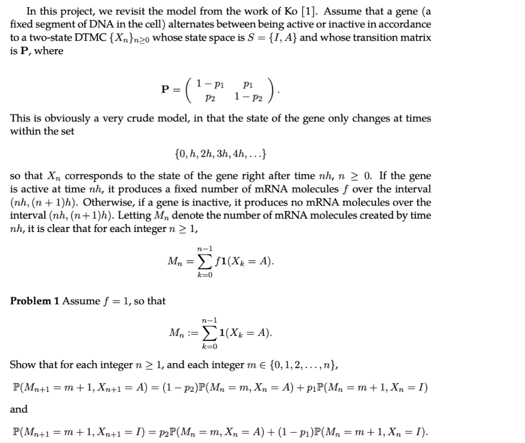 In this project, we revisit the model from the work | Chegg.com