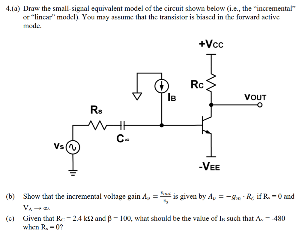 Solved Draw the small-signal equivalent model of the circuit | Chegg.com