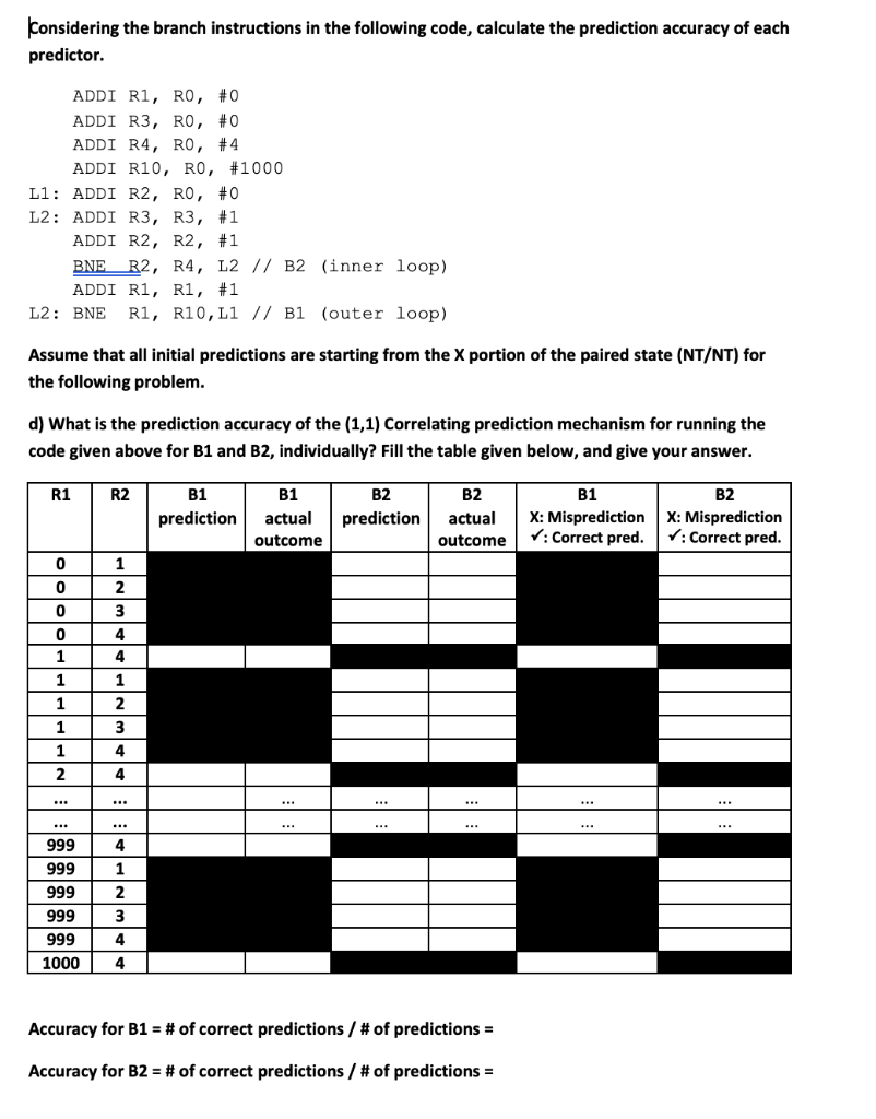 Solved Considering the branch instructions in the following | Chegg.com
