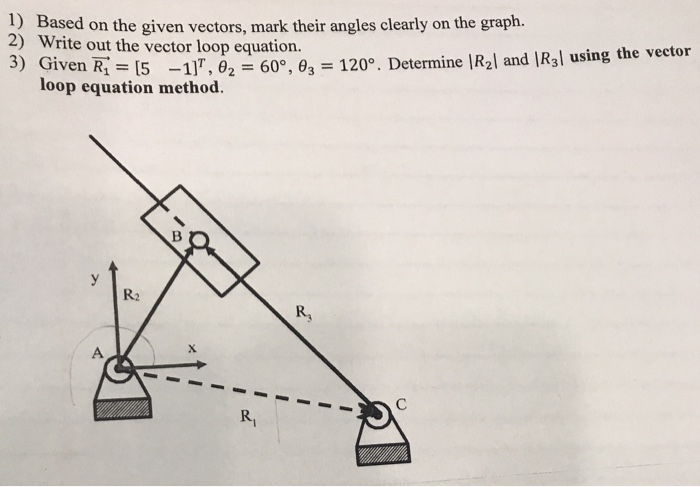 Solved l) 2) Based on the given vectors, mark their angles | Chegg.com