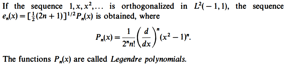 Solved If the sequence 1,x,x2,… is orthogonalized in | Chegg.com