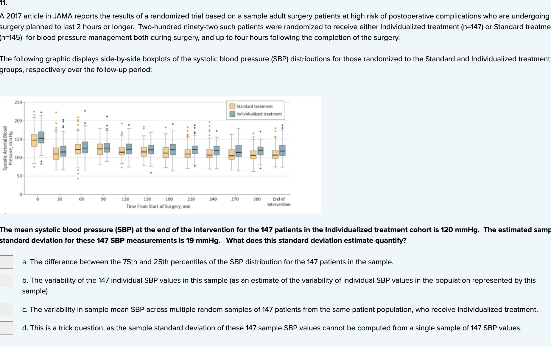 Solved A 2017 article in JAMA reports the results of a | Chegg.com