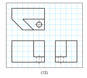 Solved Three incomplete views of a multiview drawing of an | Chegg.com