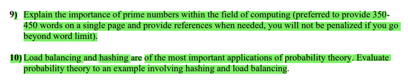 Solved 9) Explain the importance of prime numbers within the | Chegg.com