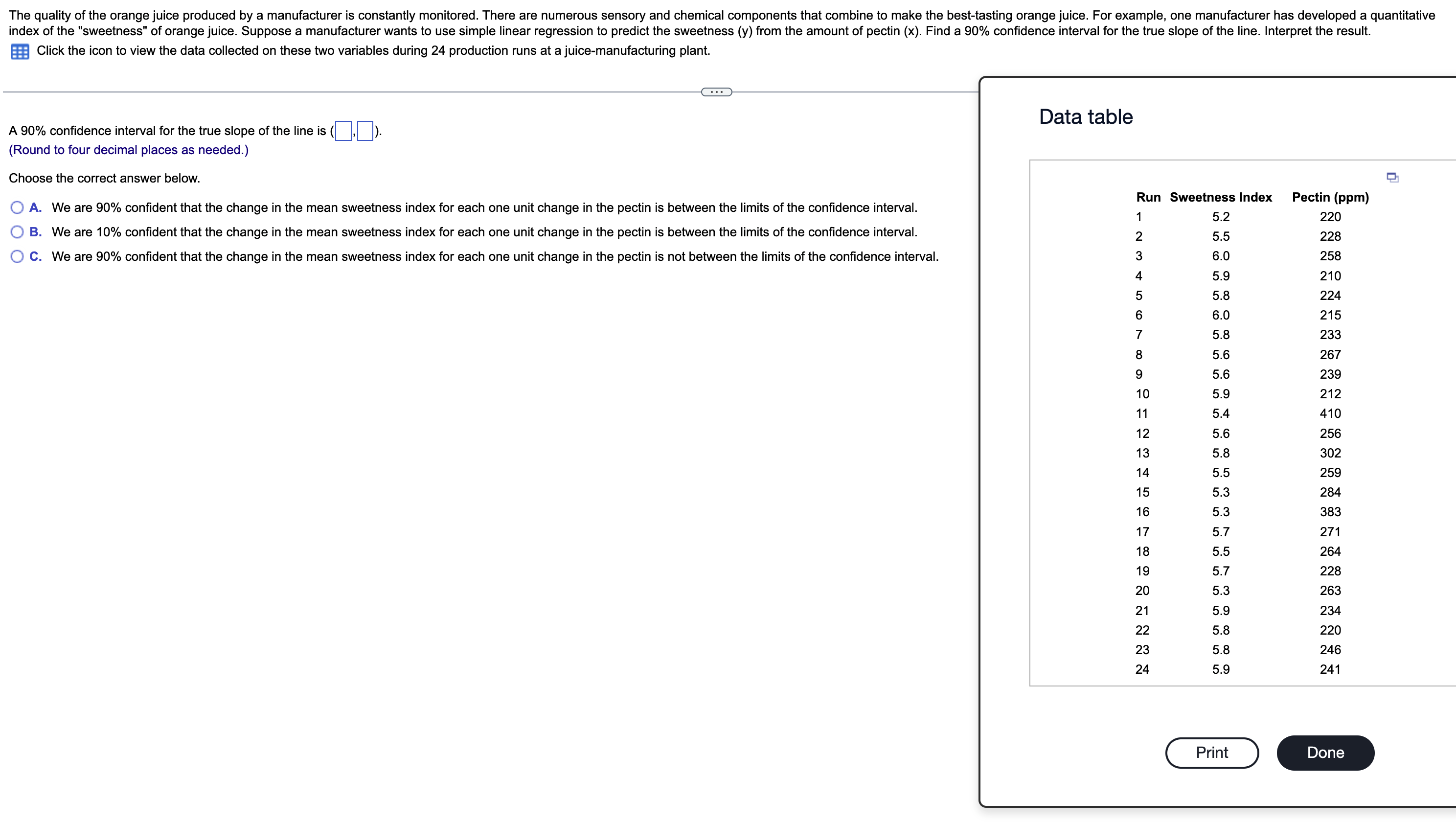 Solved Click the icon to view the data collected on these | Chegg.com