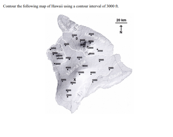 Solved Contour the following map of Hawaii using a contour | Chegg.com