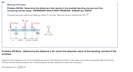 Required information Problem 05.154 - Determine the | Chegg.com